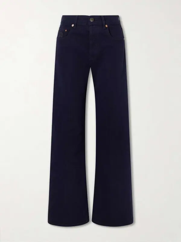 BLAZÉ MILANO Clapotis Maline Mid-rise Wide-leg Jeans - Navy