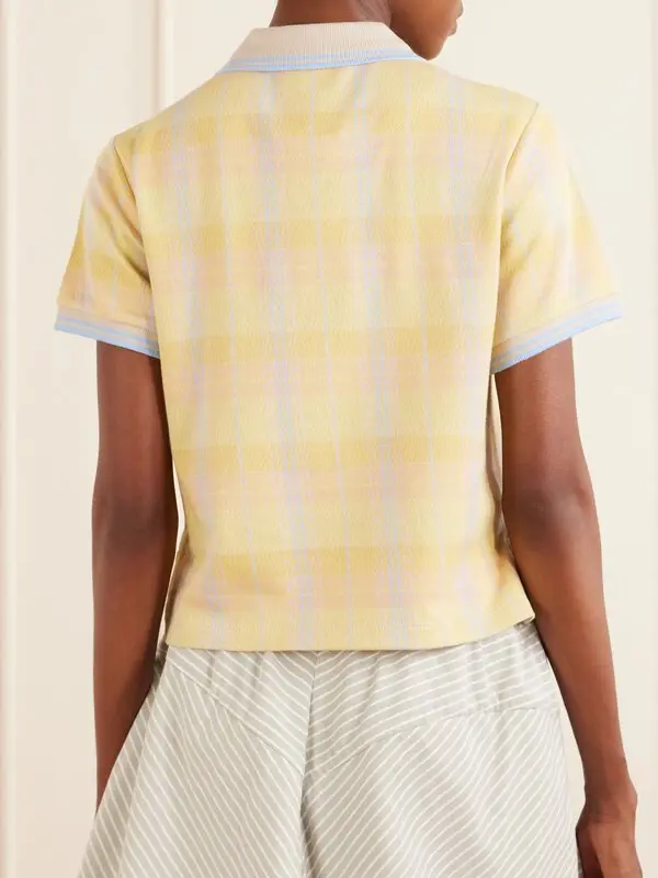 VIVIENNE WESTWOOD Logo-embroidered Checked Cotton-piqué Polo Shirt - Yellow