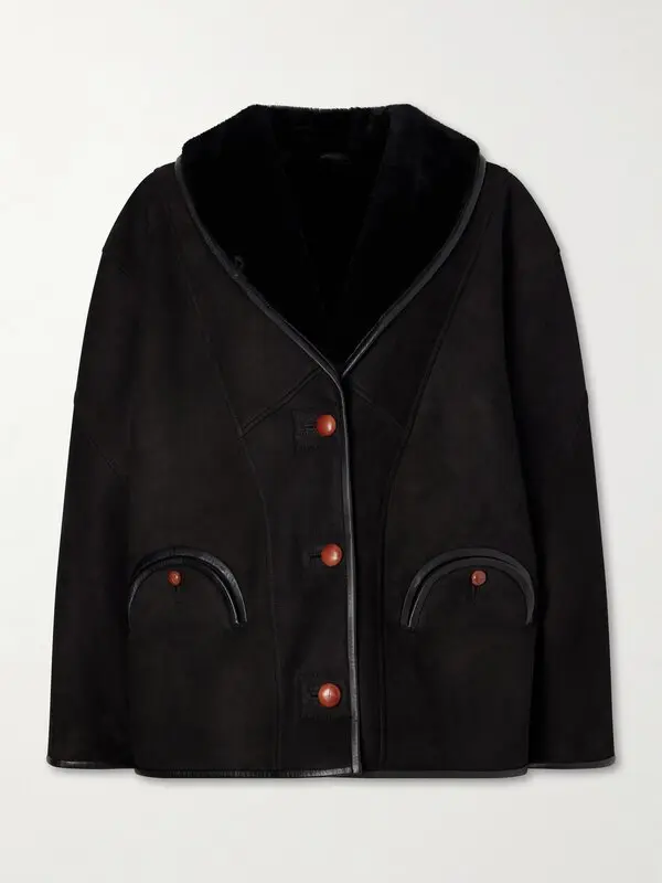 BLAZÉ MILANO Tatoosh Shearling Coat - Black