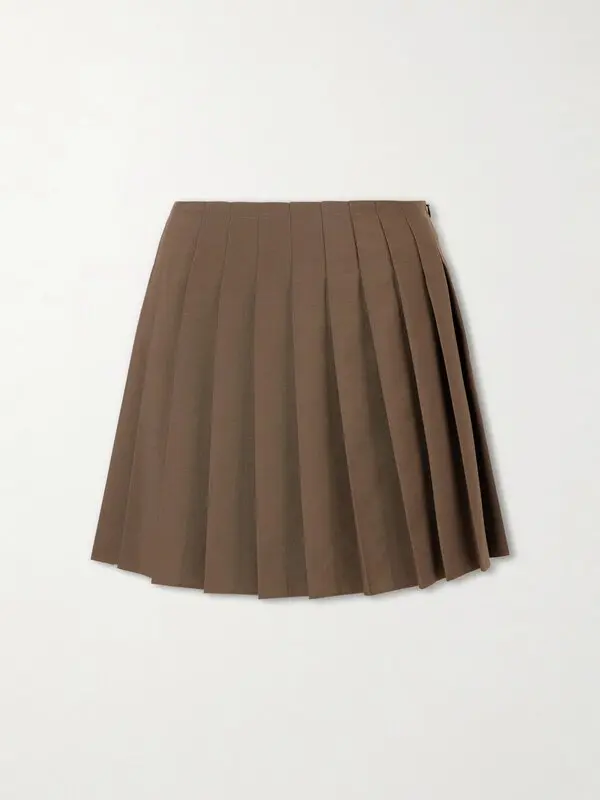 MAISON MARGIELA Pleated Mini Skirt - Brown