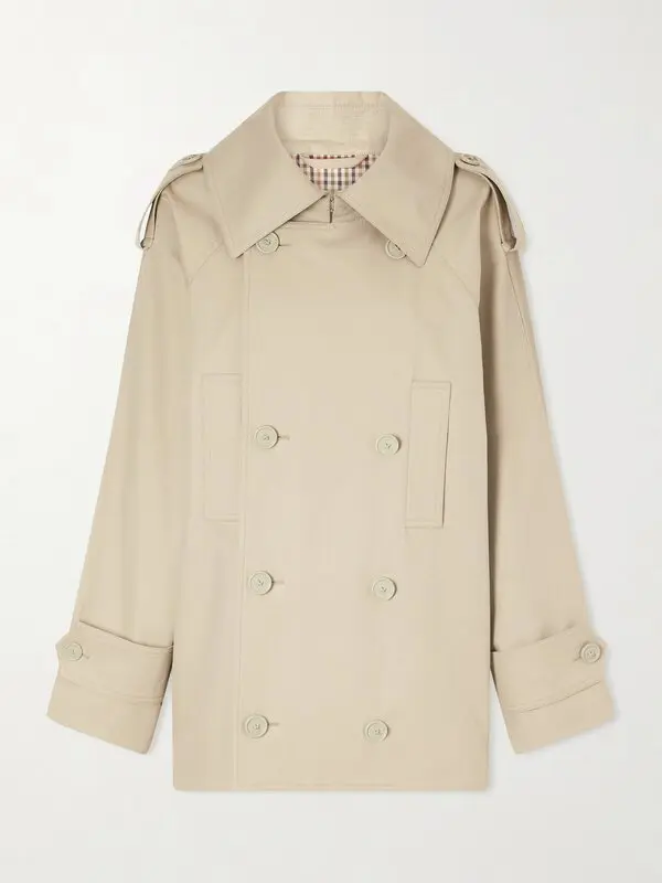 Balenciaga Double-breasted Cotton-gabardine Trench Coat - Neutrals