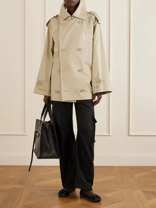 Balenciaga Double-breasted Cotton-gabardine Trench Coat - Neutrals