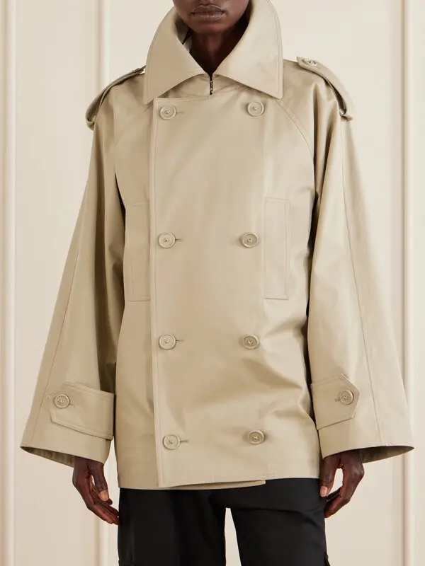 Balenciaga Double-breasted Cotton-gabardine Trench Coat