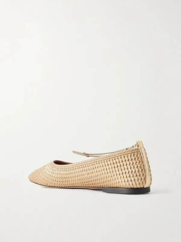 Stella McCartney Woven Lurex Ballet Flats - Gold