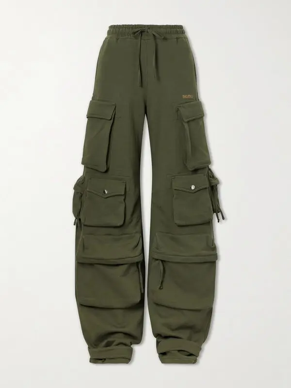 Attico Cotton Cargo Pants - Green