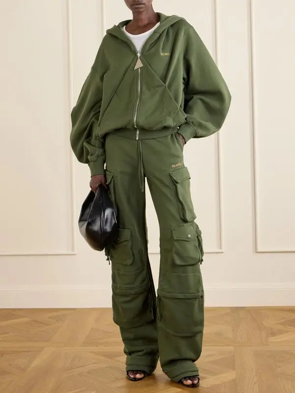 Attico Cotton Cargo Pants - Green