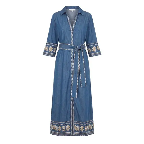 Adrift Clothing Anna Chambray Dress - Blue