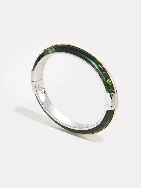 BY PARIAH Essential Stacking Bangle | Moss Agate
