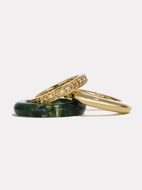 BY PARIAH Kalahari Ring Stack | Moss Agate