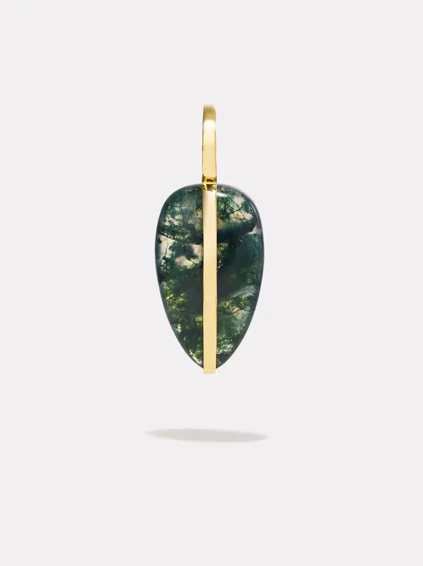 BY PARIAH Small Pebble Pendant | Moss Agate - Green