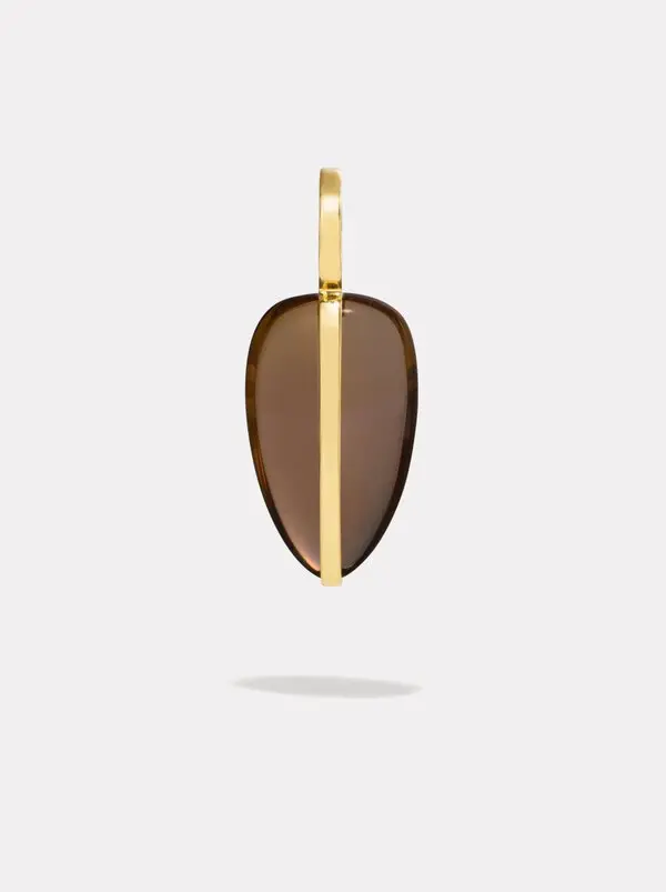BY PARIAH Small Pebble Pendant | Smokey Quartz - Gold