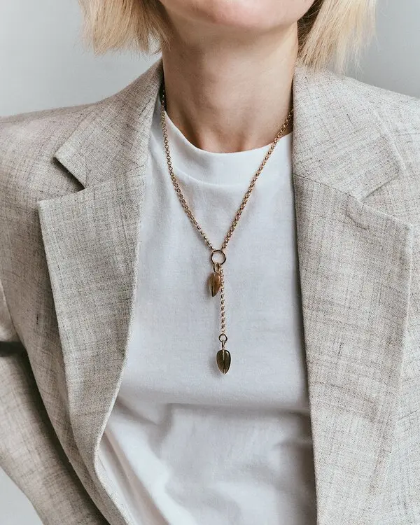 BY PARIAH Small Pebble Pendant | Smokey Quartz - Gold