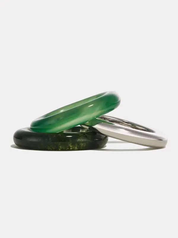 BY PARIAH Stone Trilogy Stack Chalcedony & Moss Agate