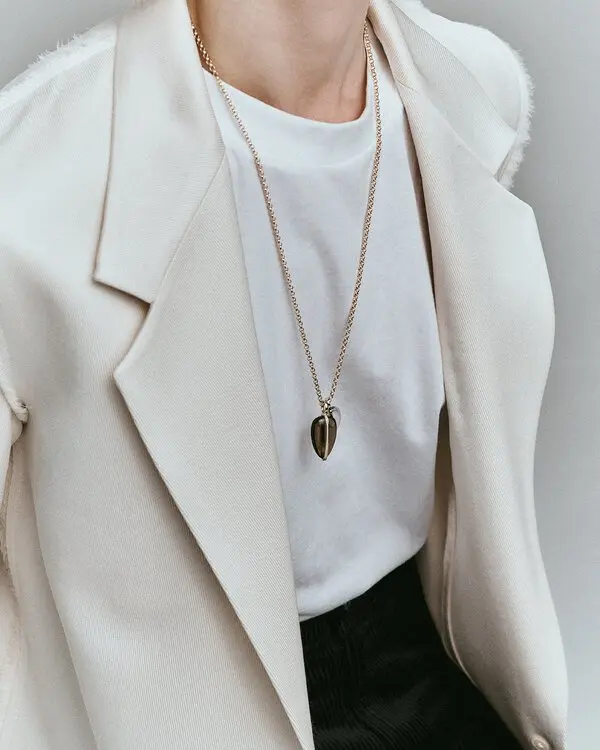 BY PARIAH Large Pebble Pendant With Smokey Quartz - Gold