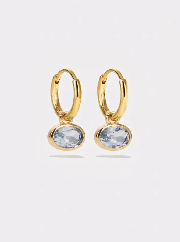 BY PARIAH Orbit Hoops With Amethysts - Blue