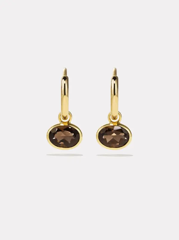 BY PARIAH Orbit Hoops With Amethysts - Gold