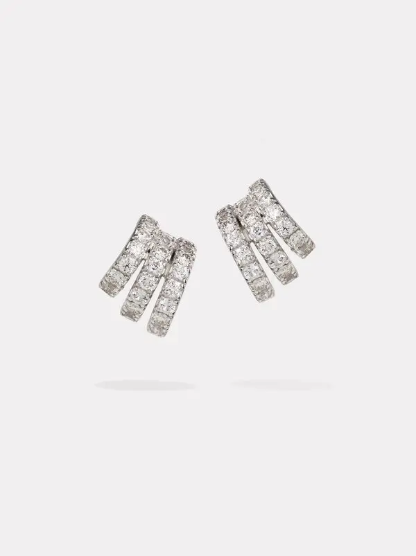 BY PARIAH Classic Pavé Earring Stack | White