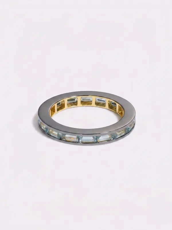 BY PARIAH Aquamarine Prism Stacking Ring - Blue