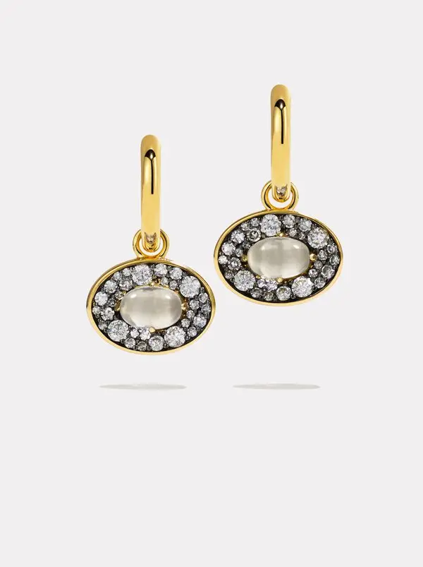 BY PARIAH Reverie Hoop Earrings With Topaz - White