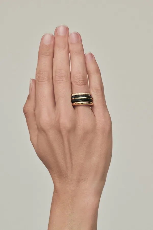 BY PARIAH Essential Gem Stacking Ring - Green
