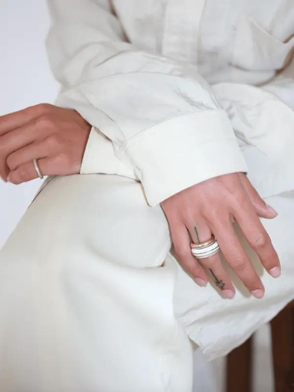 BY PARIAH Essential Gem Stacking Ring - White