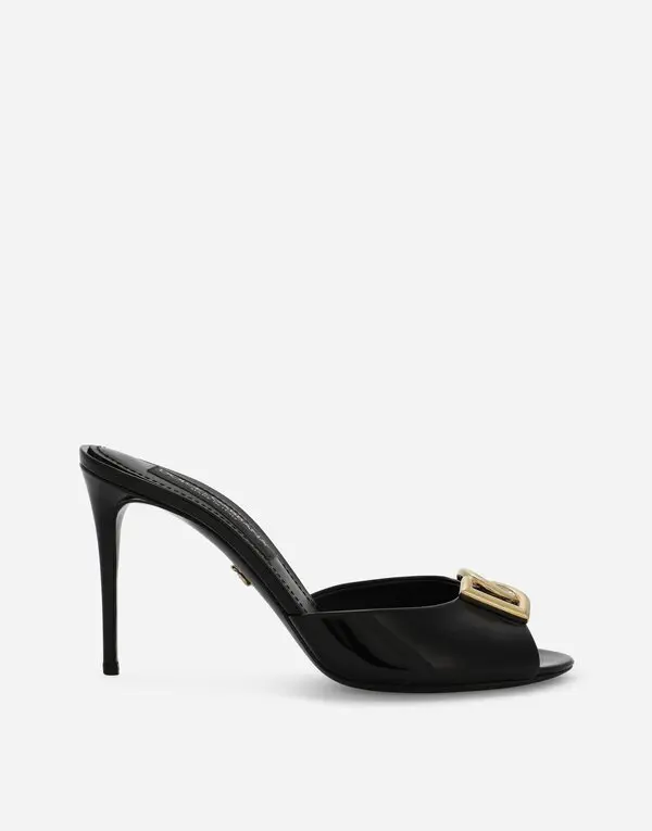 Dolce & Gabbana Patent Leather Mules With Dg Logo