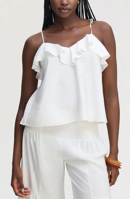 Sam Edelman Ruffle Tie Strap Camisole - Ecru