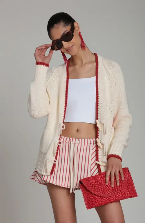 Avec Les Filles Intarsia Lobster Cardigan