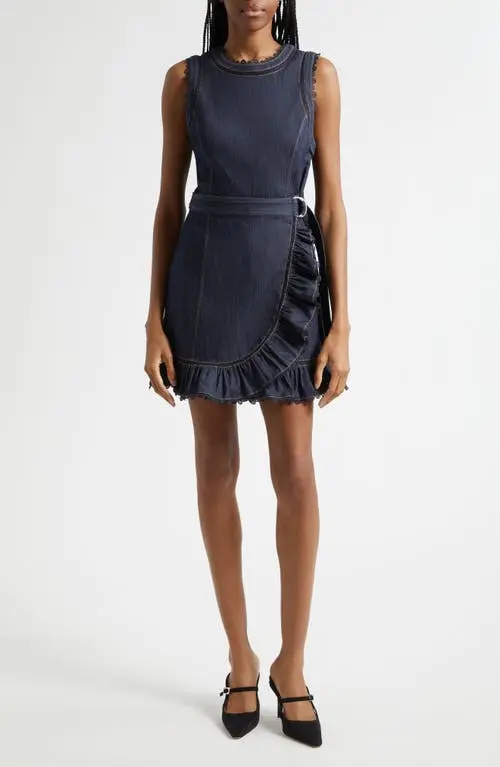 Cinq À Sept Guipure Lace Trim Mahlia Apron Dress - Indigo