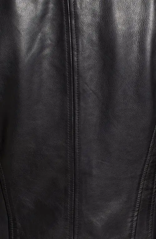 Bernardo Leather Zip Front Biker Jacket