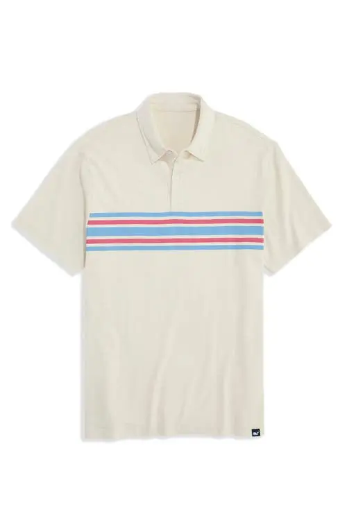 Vineyard Vines Surf Chest Stripe Polo - Stone