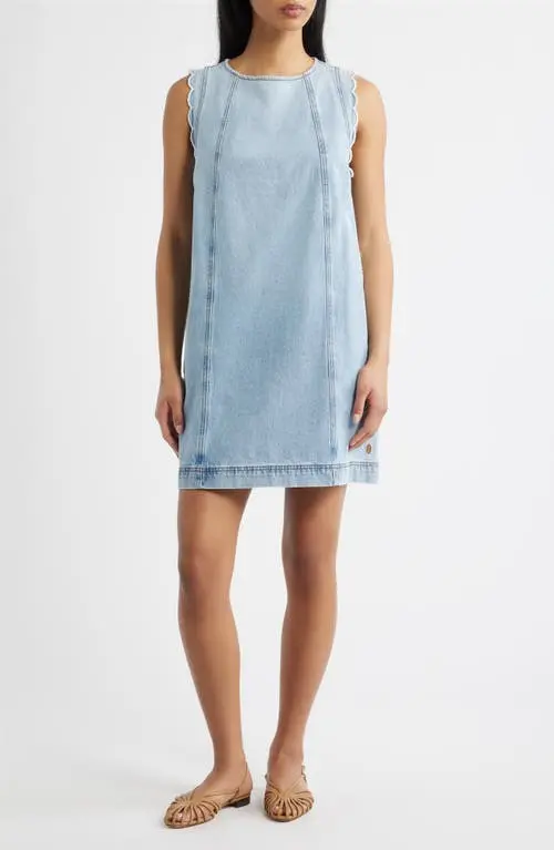 FRNCH Vito Scallop Sleeveless Shift Dress