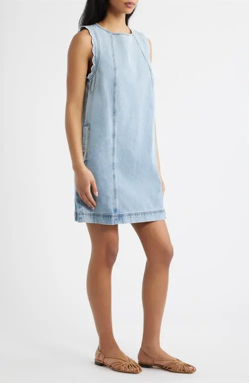 FRNCH Vito Scallop Sleeveless Shift Dress