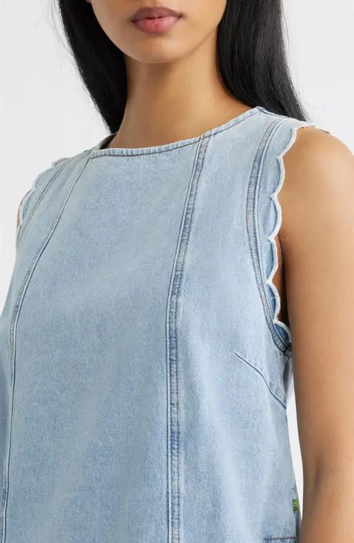 FRNCH Vito Scallop Sleeveless Shift Dress