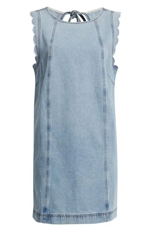 FRNCH Vito Scallop Sleeveless Shift Dress