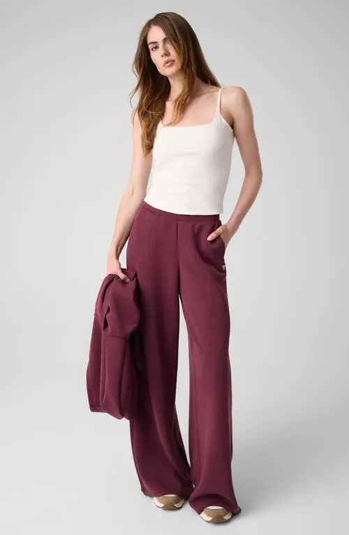 Guess Olympe Wide Leg Pants - Dark Red
