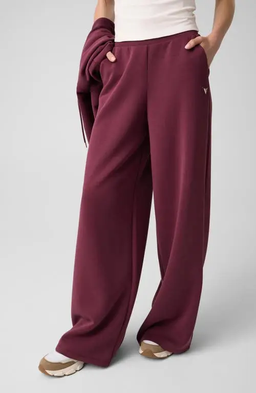 Guess Olympe Wide Leg Pants - Dark Red