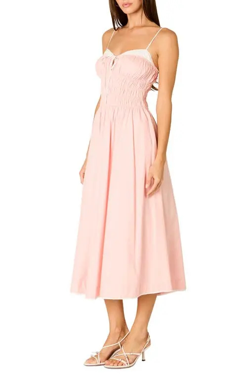 NIA Thomas Smocked Sleeveless Midi Dress - Blush