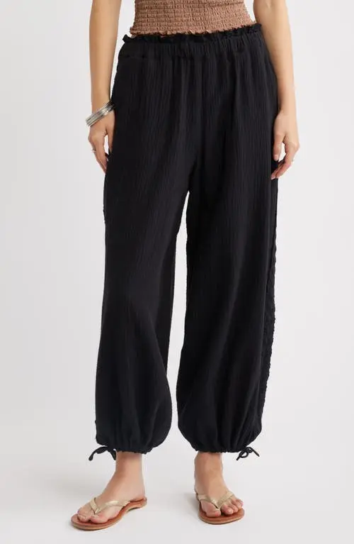 Bp. Cotton Gauze Bloomer Pants - Black