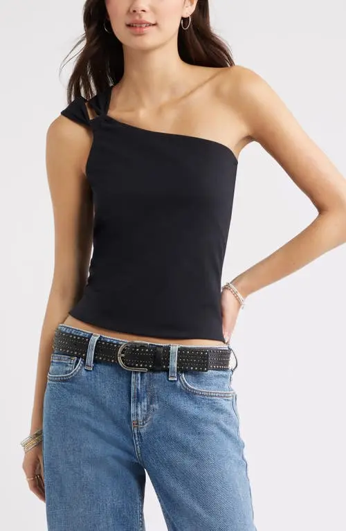 Bp. Stretch Cotton One-shoulder Tank - Black
