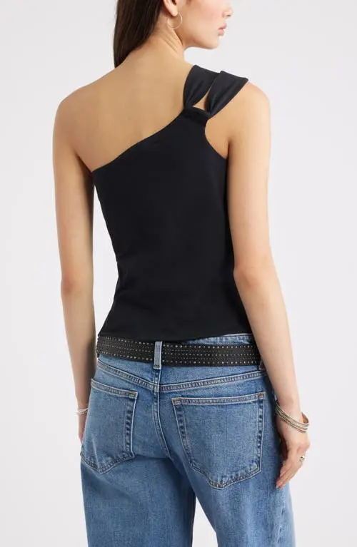 Bp. Stretch Cotton One-shoulder Tank - Black