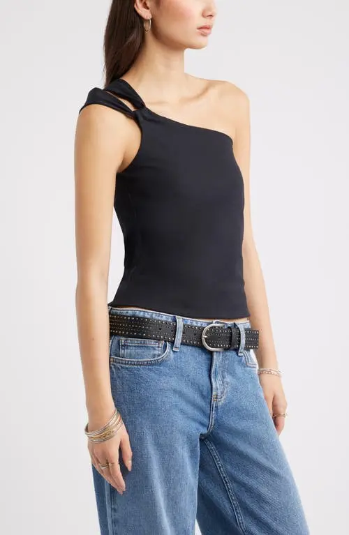 Bp. Stretch Cotton One-shoulder Tank - Black