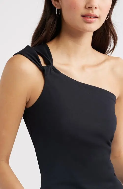Bp. Stretch Cotton One-shoulder Tank - Black