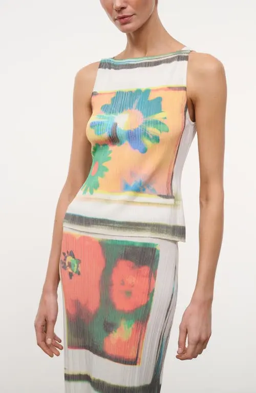 Staud Bryn Floral Print Ribbed Tank
