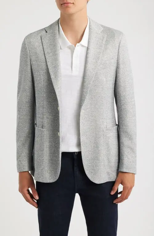 BOSS Hanry Slim Fit Knit Cotton Blend Sport Coat - Open Blue