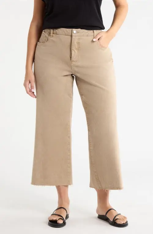 Kut From The Kloth Meg Fab Ab Raw Hem High Waist Ankle Wide Leg Jeans - Chai
