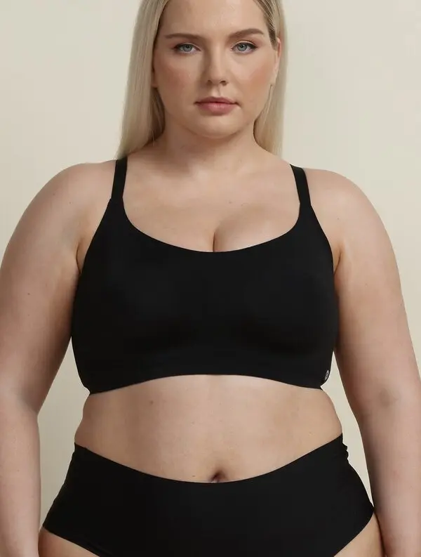 Comfelie Seamless Pullover Bra With Cross-back Design - Black