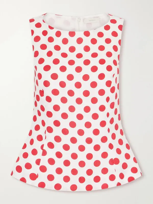 Faithfull The Brand Ana Polka Dot Linen Top