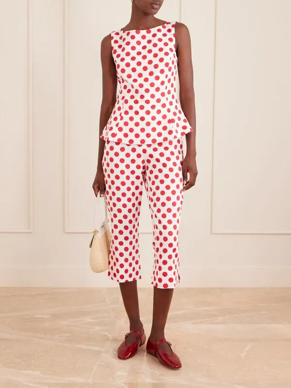 Faithfull The Brand Ana Polka Dot Linen Top
