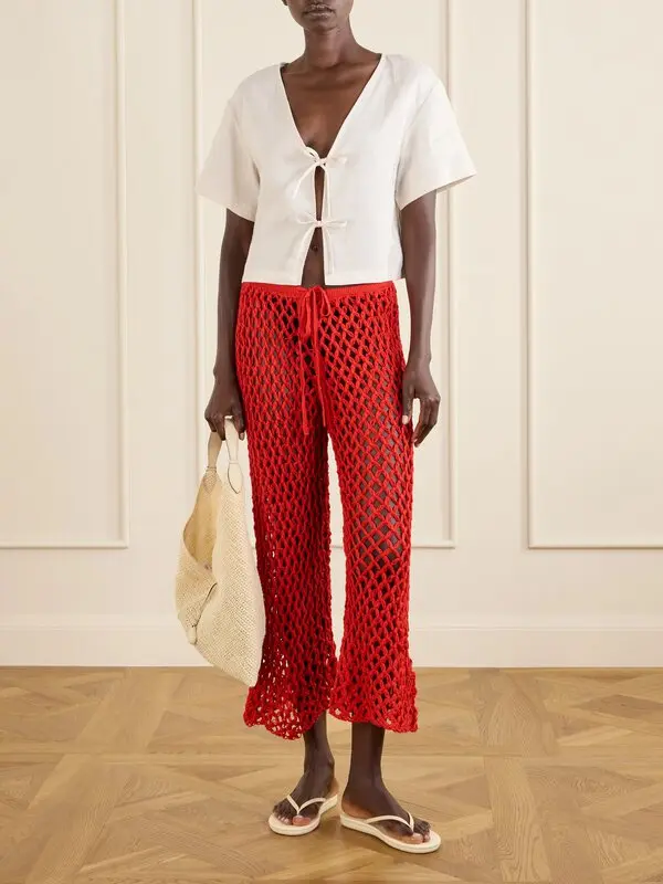 HAIGHT. Clara Crocheted Straight-leg Pants